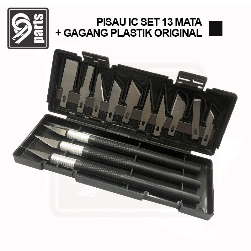Jual Pisau Ic Set 13 Mata Plus Gagang Plastik Original | Shopee Indonesia
