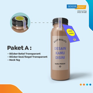 Jual Cetak Paket Label Stiker Botol Transparant / Kemasan Minuman ...