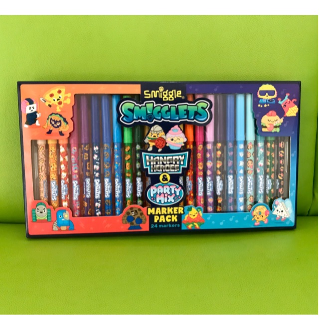 Jual Smiggle Smigglets Hangry Heroes & Party Mix Marker Pack 24 ...