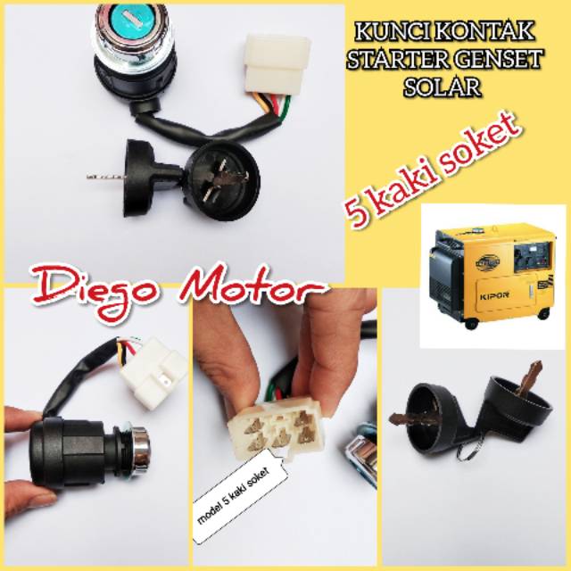 Jual Kunci kontak starter mesin genset solar 5 kaki silent Kipor ...