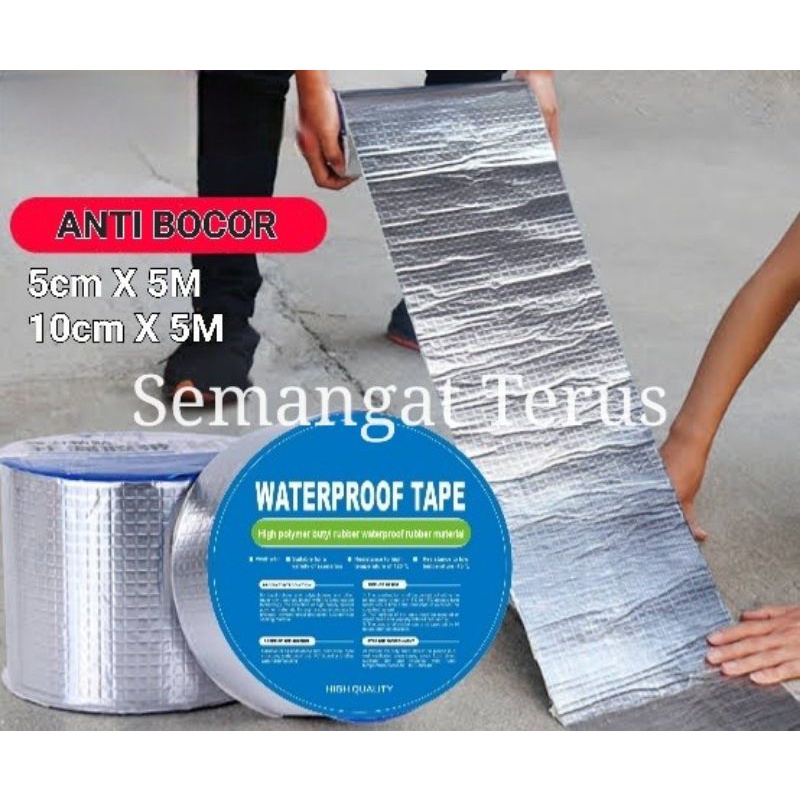Jual LAKBAN ANTI BOCOR :5cm & 10cm X 5M LEM ANTI AIR ALUMUNIUM FOIL BUTYL SUPER WATERPROOF TAPE ...