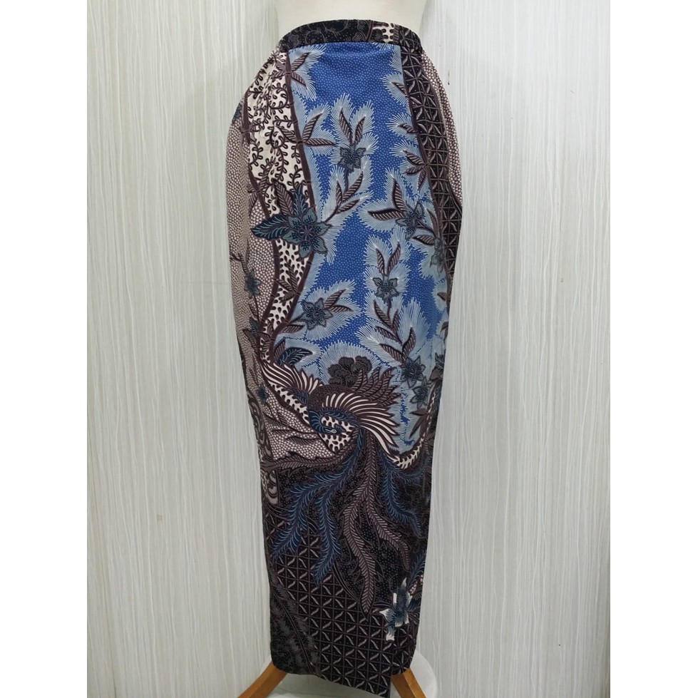 Jual Rok Batik Panjang Model Sarung Motif Danau Merak Biru Coklat ...