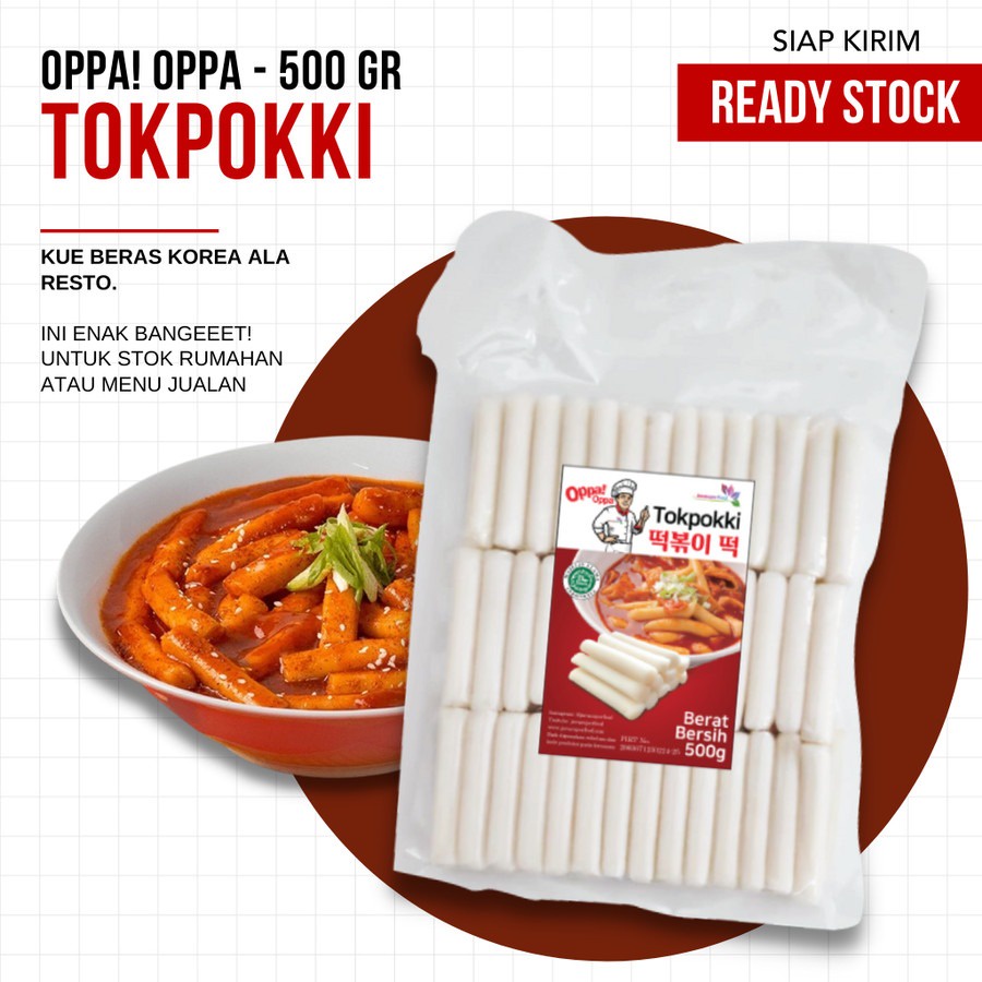 Jual Oppa Tokpokki 500 gram HALAL Topokki Rice Cake Korea | Shopee Indonesia