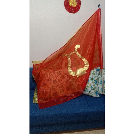 Jual Panji besar lambang kecapi/lyra Daud, 2 lapis, lengkap dengan ...