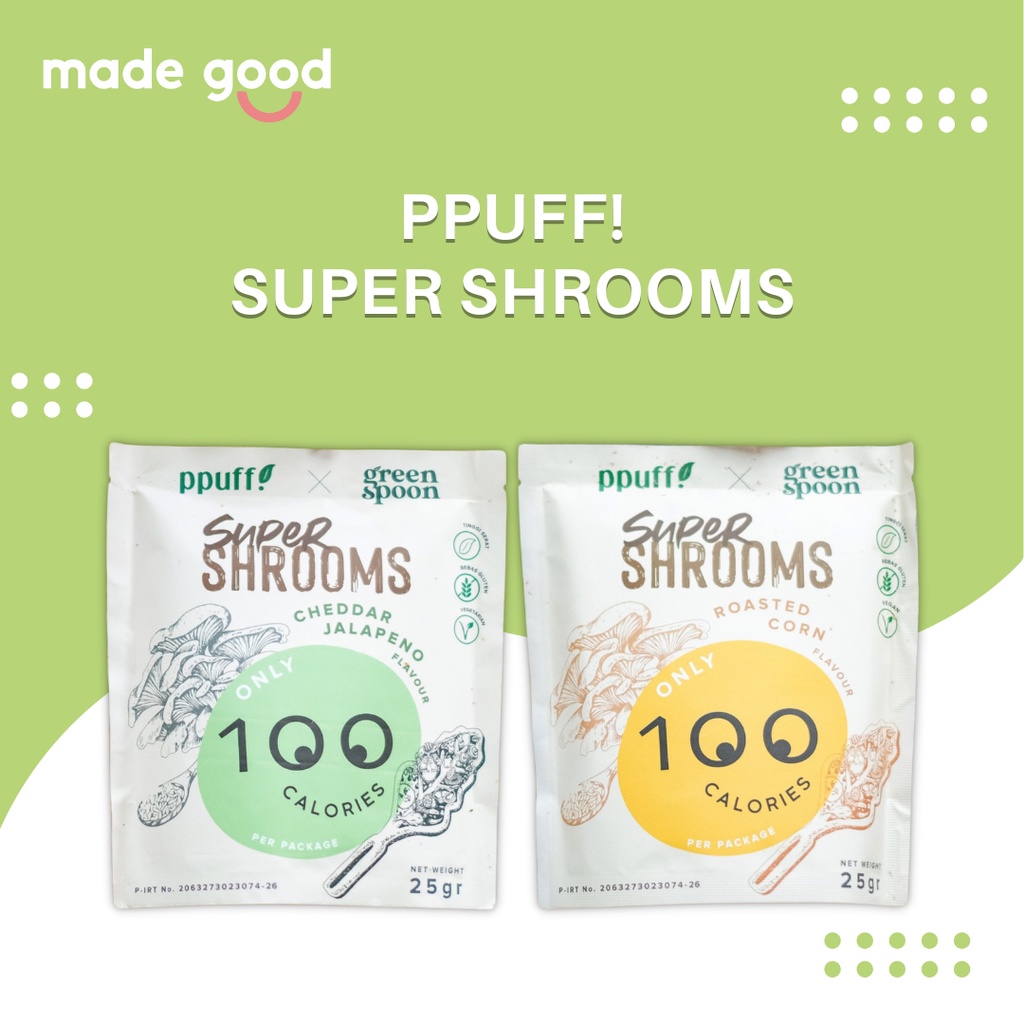 Jual Ppuff! Super Shrooms Roasted Corn & Cheddar Jalapeno 25gr | Shopee ...