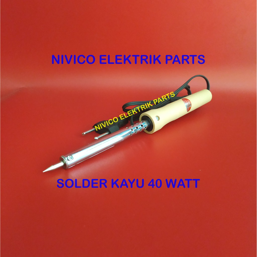 Jual Solder Listrik Gagang Kayu 40W 40 w Soldering Iron Alat Patri ...