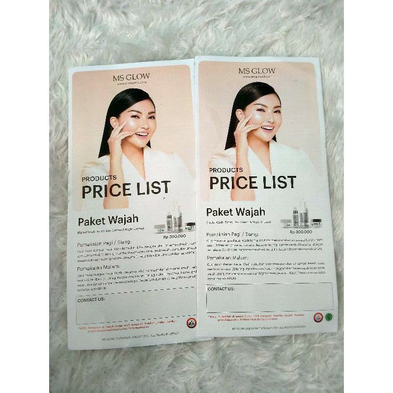 Jual BROSUR MS GLOW | PRICELIST MS GLOW untuk promosi | Shopee Indonesia