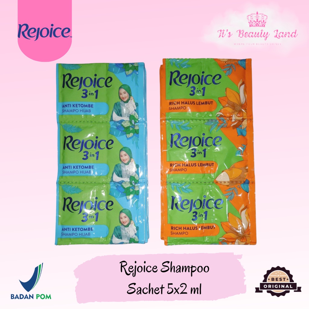 Jual P&G Rejoice 3 in 1 Shampoo Hijab Shampoo Sachet 5x2 ml Anti Ketombe | Sachet | Shopee Indonesia