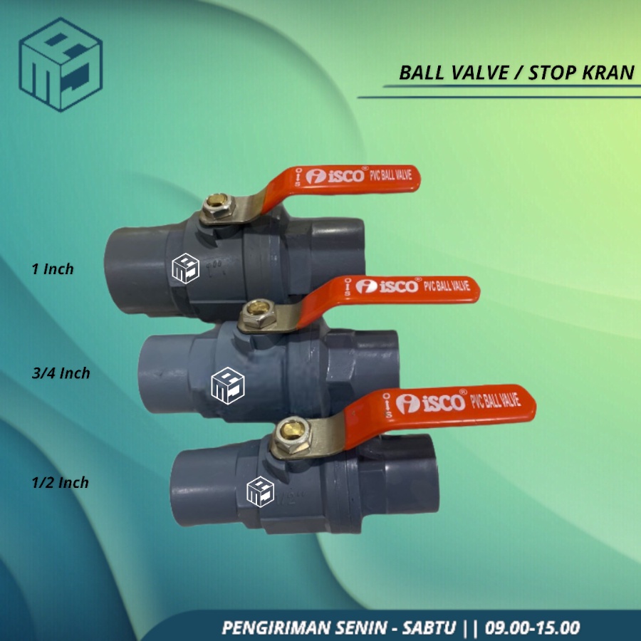 Jual BALL VALVE STOP KRAN PENGATUR ALIRAN AIR 1 INCH 1/2 INCH 3/4 INCH PVC TEBAL MURAH ...