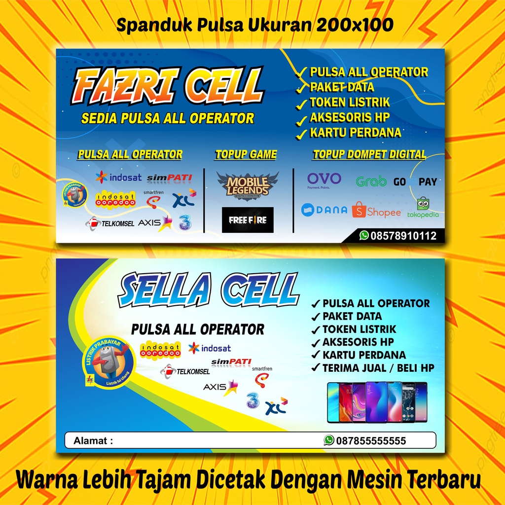 Jual Spanduk Banner Jualan konter Kuota Pulsa ( Ukuran 200x100 ) | Shopee Indonesia