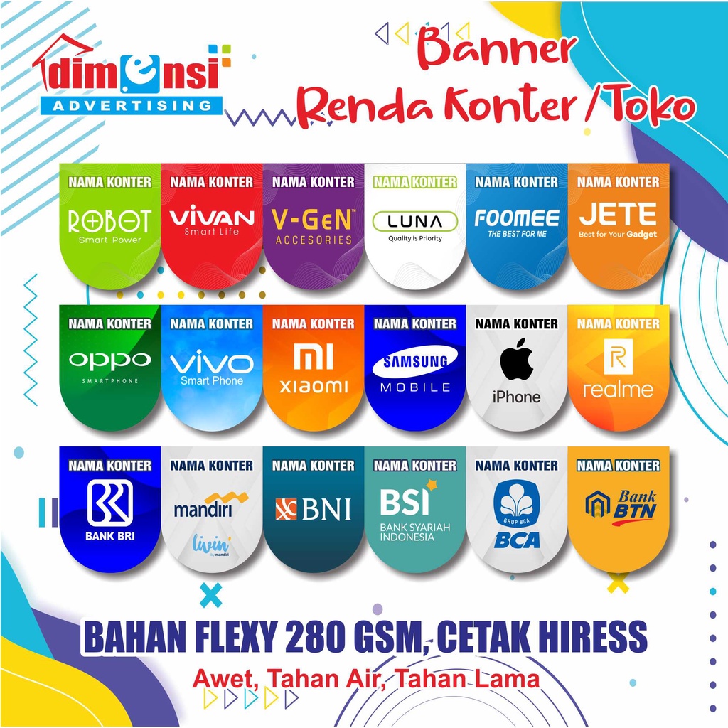Jual Flag Banner Murah / Spanduk Renda Konter Banner Renda Konter Murah - DIMENSI ADV | Shopee ...