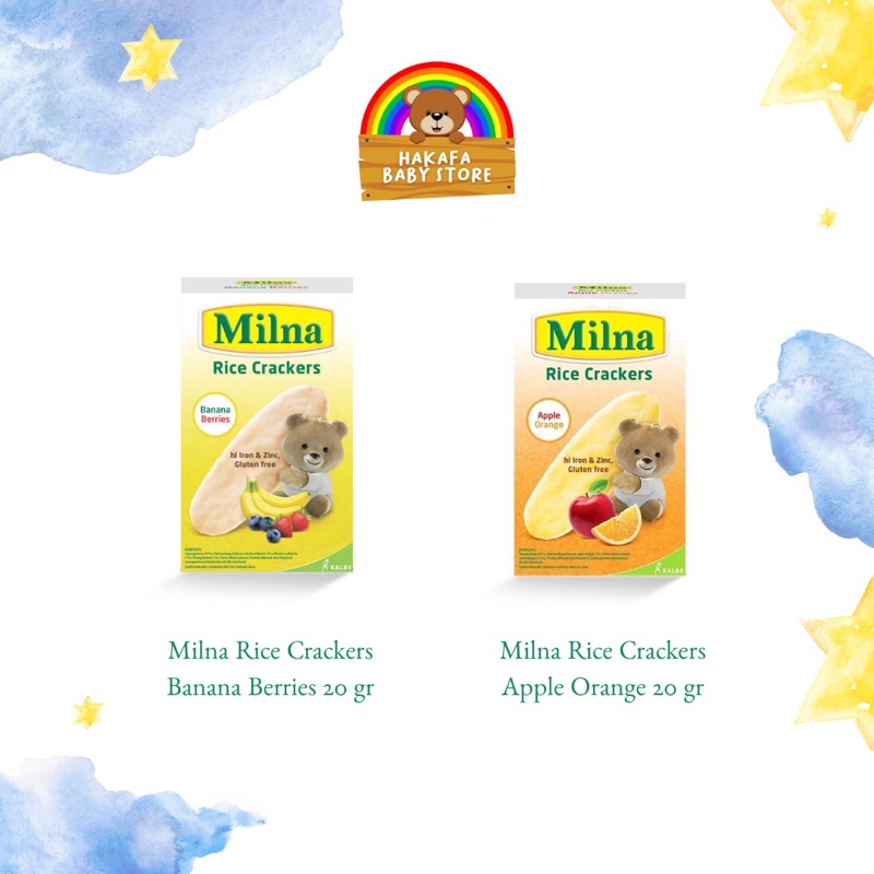 Jual Milna Rice Crackers / Milna Crackers Banana Berries - Apple Orange ...