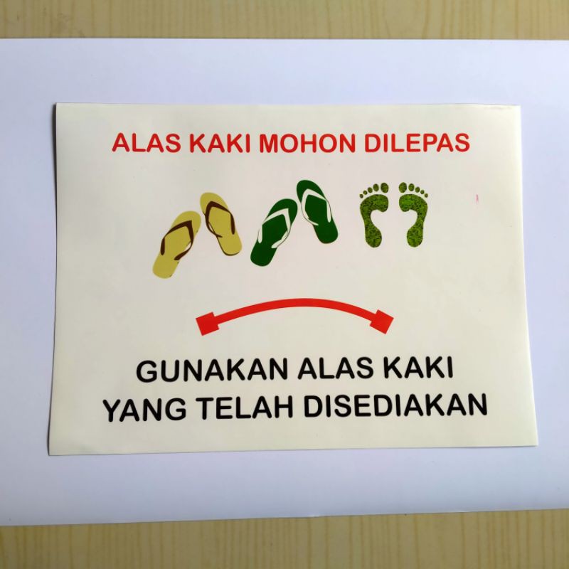 Jual Stiker Alas Kaki Mohon Dilepas / Sendal Diluar / Taruh Sepatu ...