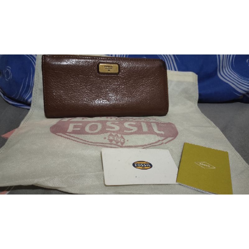 Jual dompet fossil long brown SOLD | Shopee Indonesia