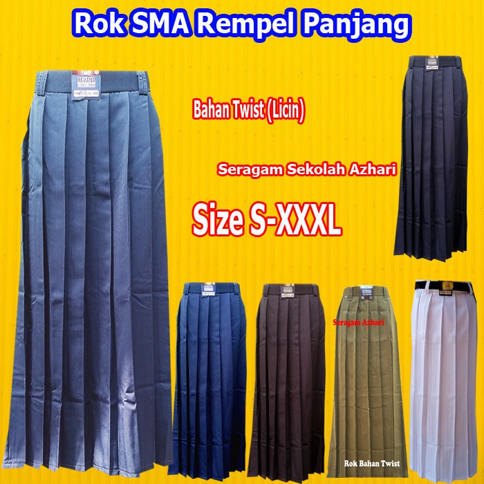 Jual Rok SMA Panjang Rempel Abu Abu -Rok Sekolah SMA Jumbo-Seragam SMA-Seragam Sekolah SMA ...