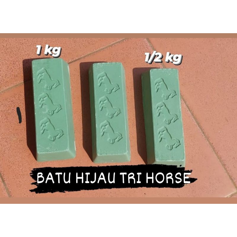 Jual BATU HIJAU TRI HORSE // 3 HORSE / BATU POLES / BUFFING COMPOUND ...