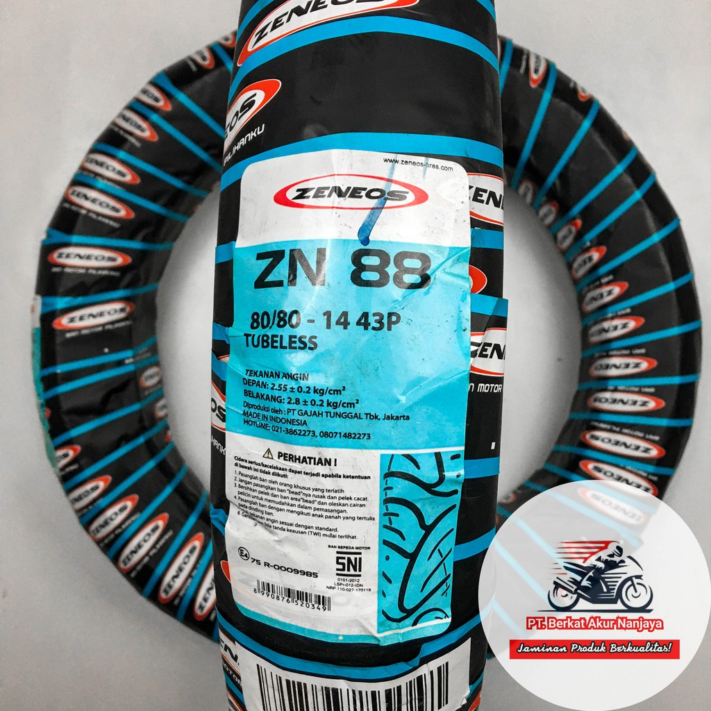 Jual Zeneos ZN88 80/80-14 Ban Matic Tubeless BONUS Pentil | Shopee ...