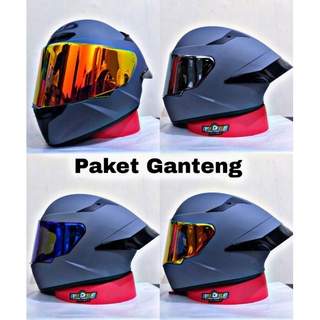 Jual KYT TTC / TT Course Paket Ganteng Gorilla Grey Matt | Shopee Indonesia