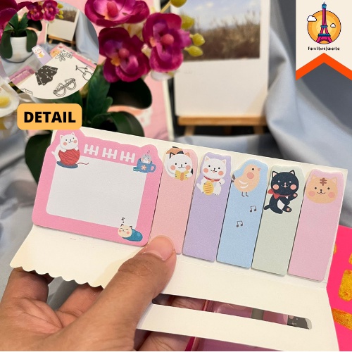 Jual Sticky Notes Motif Kucing Kertas Sticker Tempel Cat Viral Kekinian ...