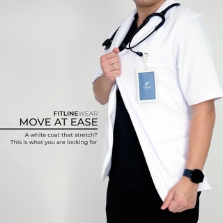 Jual Snelli / Jas Dokter / Stretchable White Coat - Fitline Wear - Male ...
