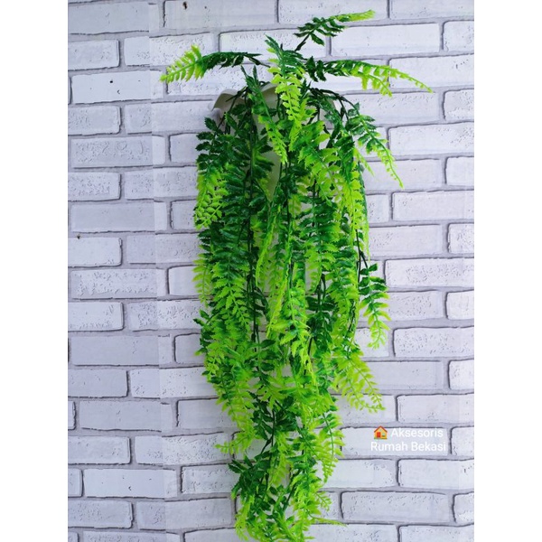 Jual Daun Rambat pakis artificial dengan pot dinding ombak+busa ...