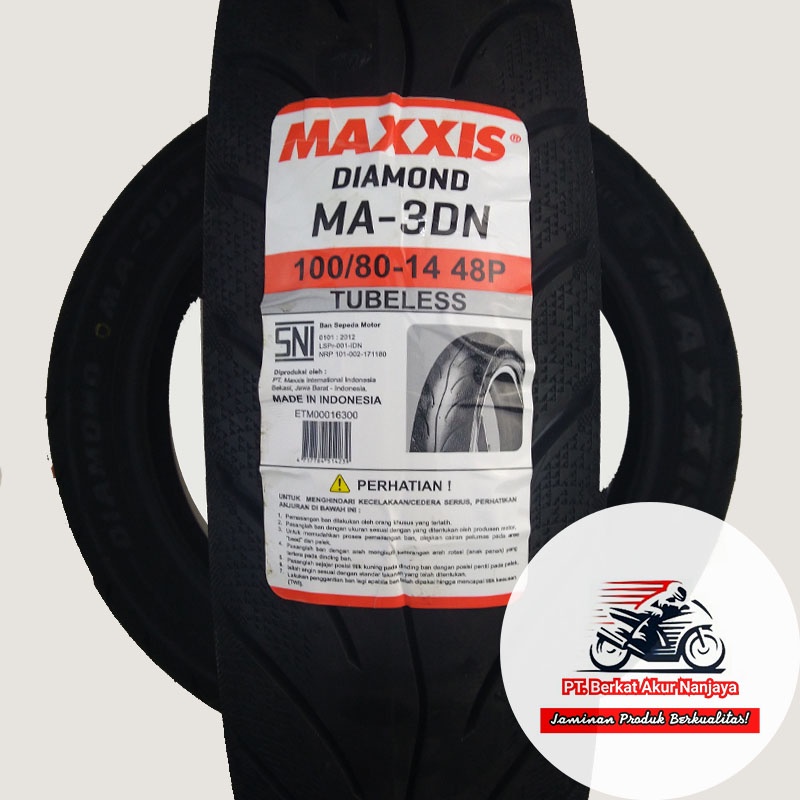 Jual Ban Maxxis Diamond MA-3DN 100/80-14 Ban Motor Matic Tubeless BONUS ...