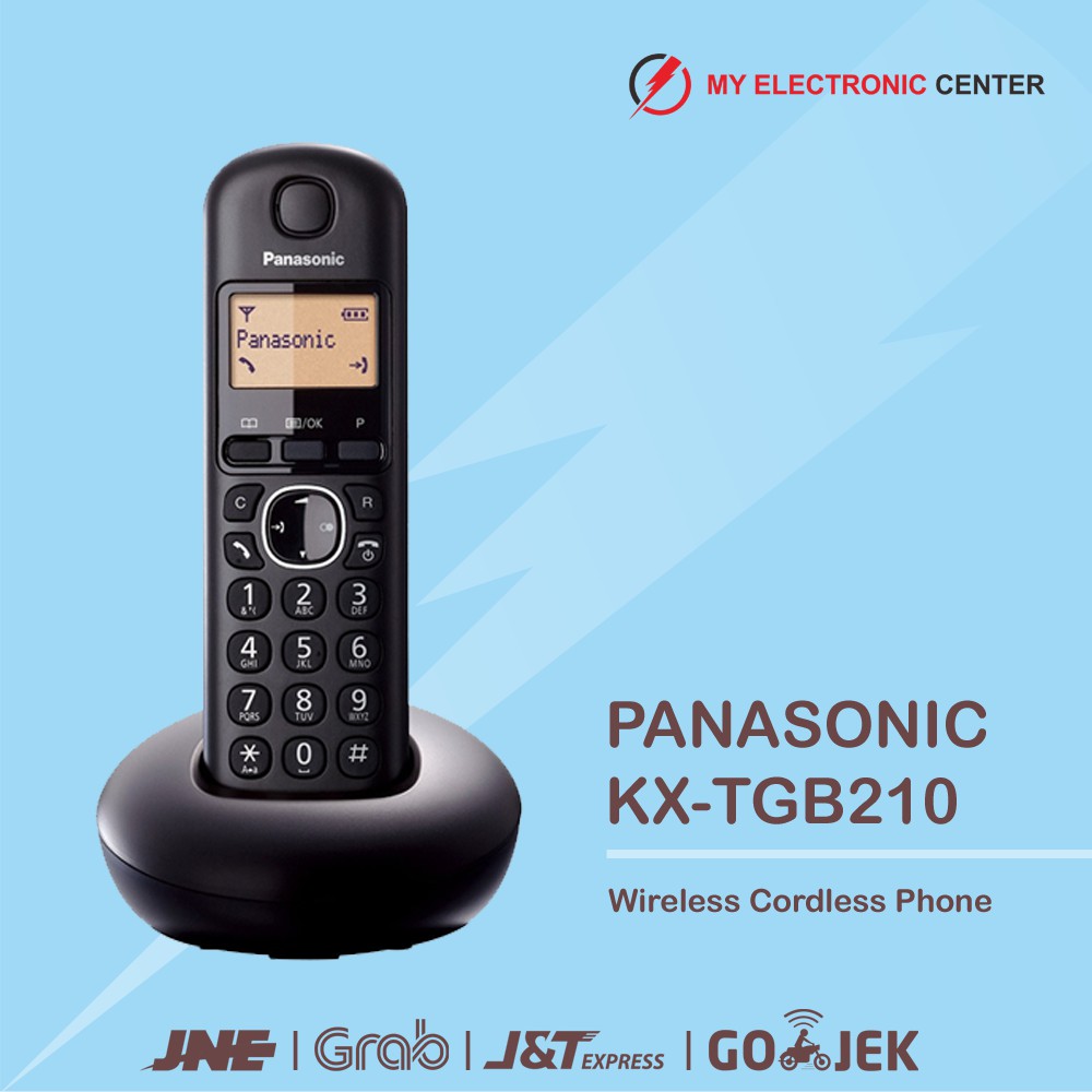 Telepon Wireless Cordless Panasonic KX-TGB210 | Telephone Rumah Kantor - BLACK | Shopee Indonesia
