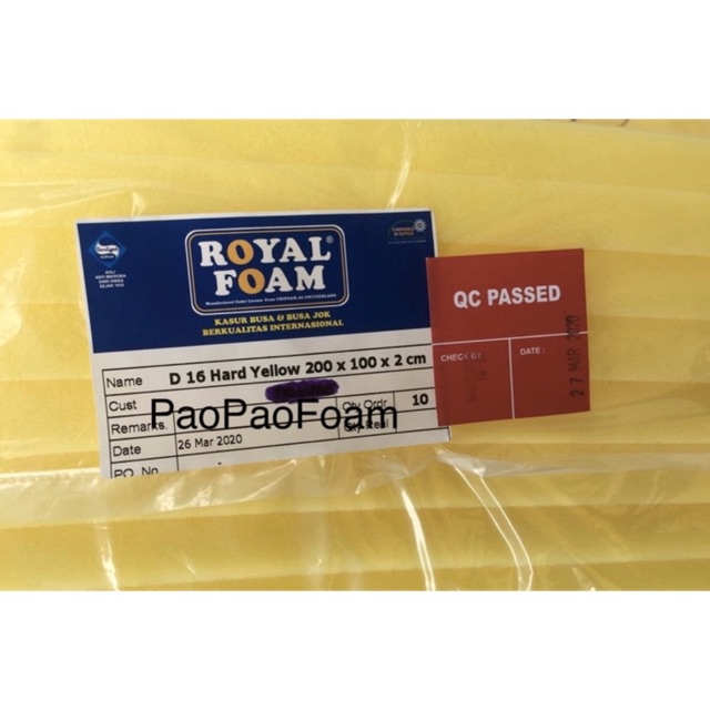 Jual Spon Busa Lembaran D16 uk 100 x 200 x 2 cm ROYAL FOAM | Shopee ...