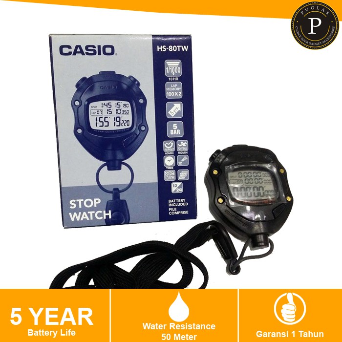 Jual Stopwatch Casio HS80TW Alat Timer Pengukur Waktu Stop Watch Casio HS-80TW | Shopee Indonesia