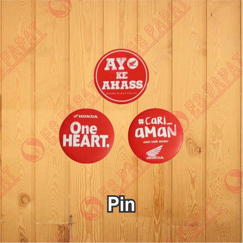Jual Pin Team Honda (ONE HEART - CARI AMAN - AYO KE AHASS) | Shopee ...