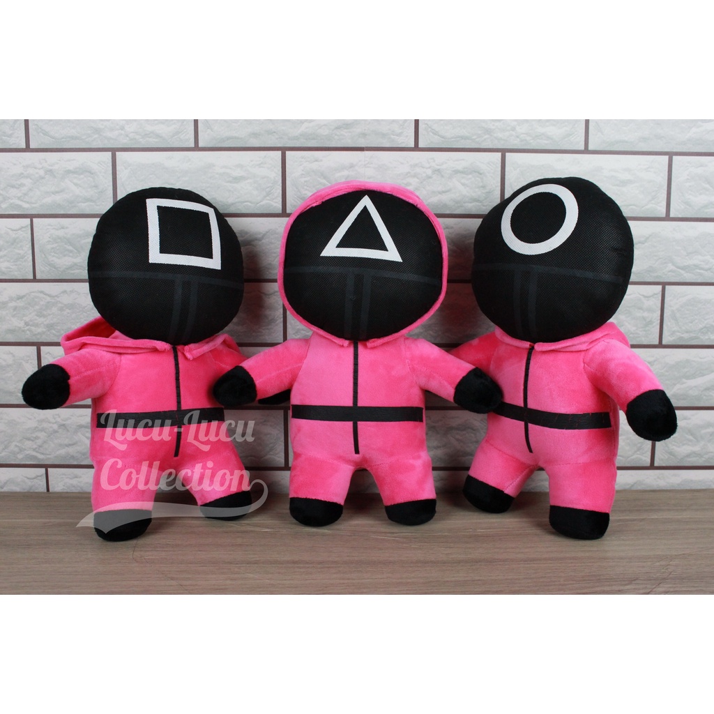 Jual Mainan Anak Boneka Squid Game Kotak Bulat Segita Ukuran M dan L ...