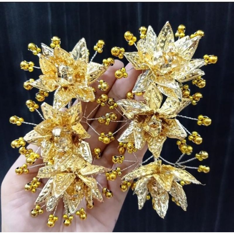 Jual Bunga Semanggi emas/hiasan sanggul | Shopee Indonesia