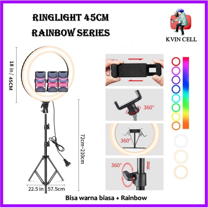 Jual Paket Ring light 45cm / Ring light Besar / Ring light Jumbo / Ring ...