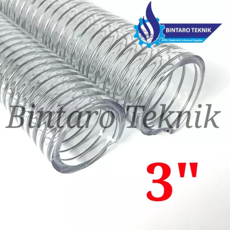 Jual Spring Hose PVC Steel Wire 3" Selang Bening Kawat Spiral 3Inch ...