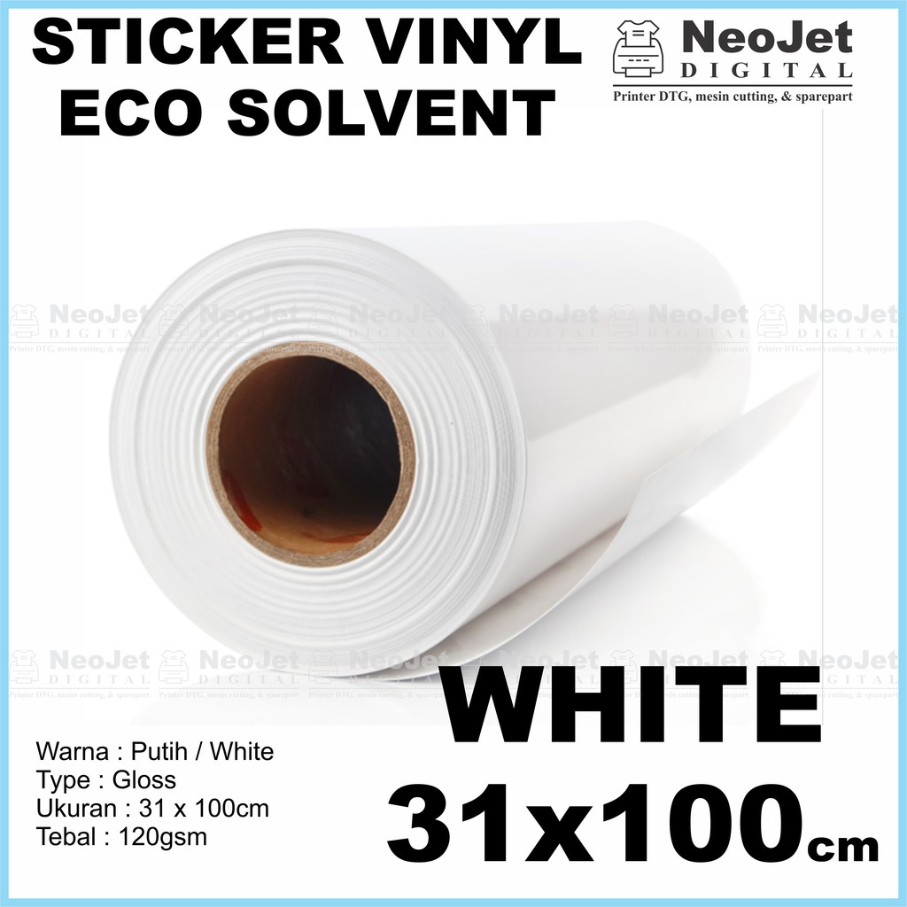 Jual Sample Sticker Vinyl White Putih / Transparan PVC ECO SOLVENT ...