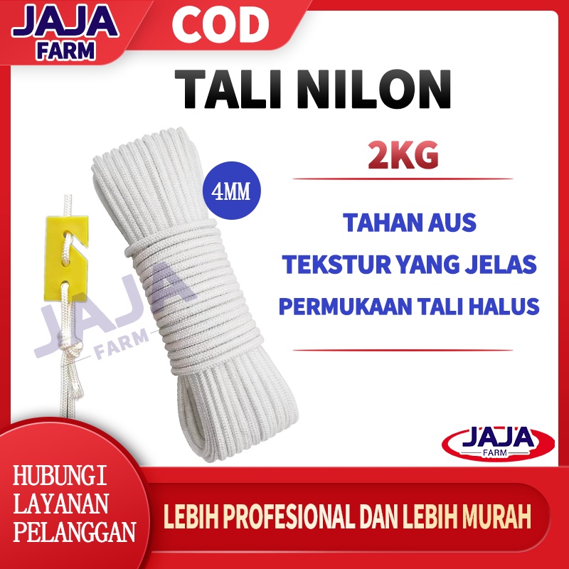 Jual Tali Nilon / Nylon Rope 4mm Putih (2KG sekitar 200M) - Untuk ...
