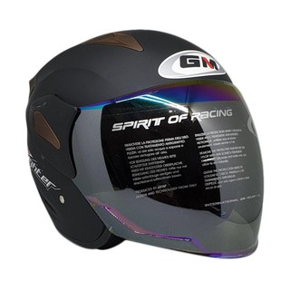 Jual Helm GM Fighter Solid Black Doff Hitam Dop Single Visor Rainbow ...