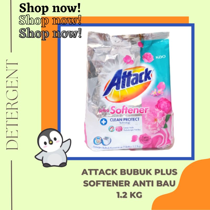 Jual Attack Deterjen Bubuk Plus Softener Anti Bau 1,2 kg / 1200 gr ...