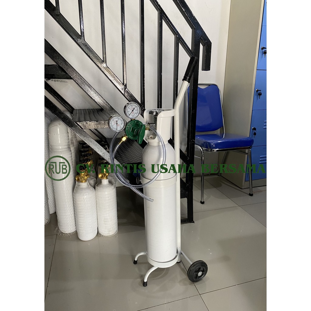 Jual Tabung Oksigen 1m3 packing ikan lengkap (Regulator, Selang, Trolly) | Shopee Indonesia