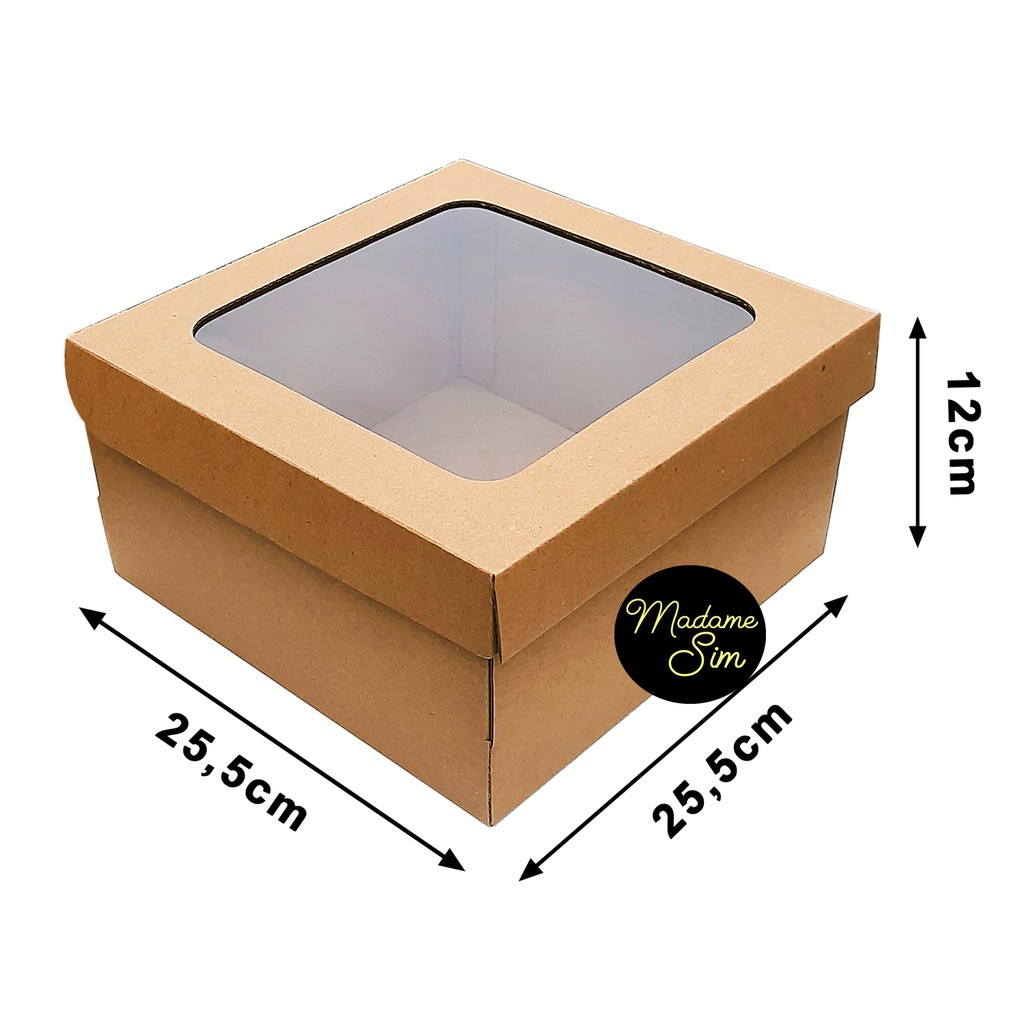 Jual KOTAK KUE - CAKE BOX 25x25x12 - JENDELA (ISI 10 PCS) | Shopee ...