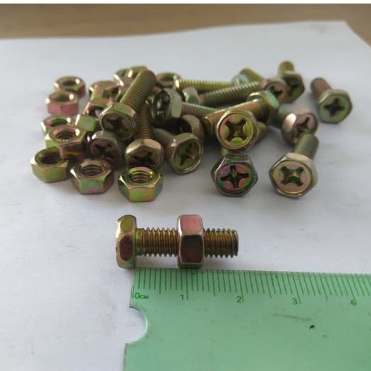 Jual M6x20 Baut & Mur (Kunci 10/obeng +) Baut Dwi Fungsi Plat nomor | Shopee Indonesia