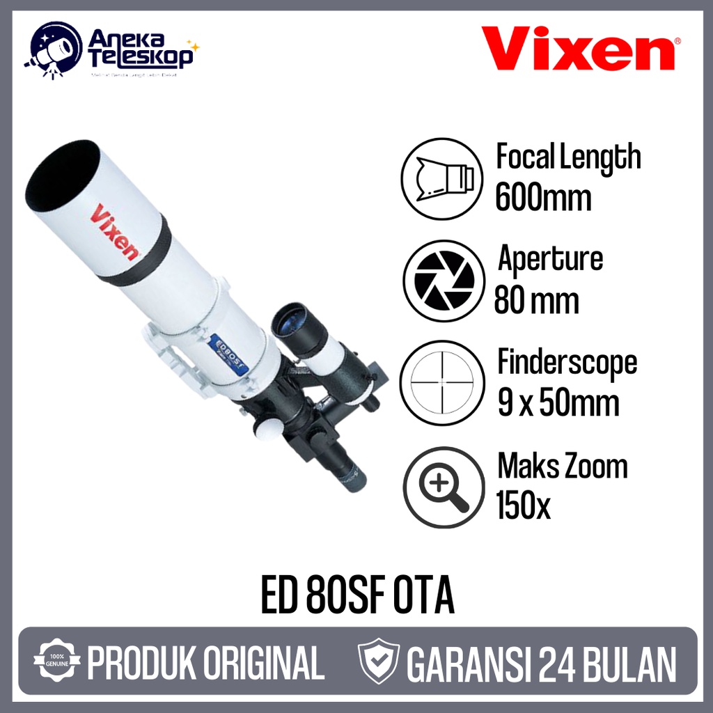 Jual Vixen ED80SF OTA Refraktor Telescope | Shopee Indonesia