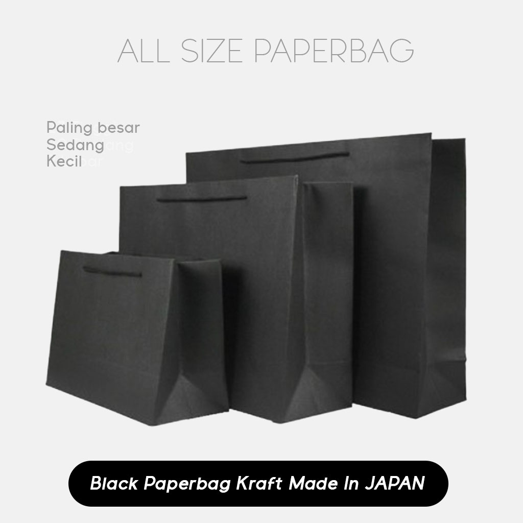 Jual (ALL SIZE) Paper bag hitam polos Semua ukuran / Papper bag tali ... Jual (ALL SIZE) Paper bag hitam polos Semua ukuran / Papper bag tali ...