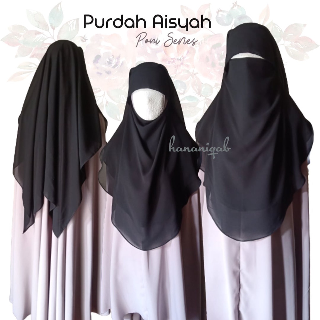 Jual Niqab Cadar Purdah AISYAH Poni Series | Sifon Silky Lembut ...