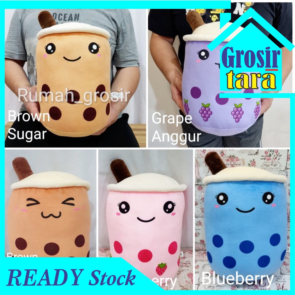 Jual Boneka Boba Bubble Milk Tea Brown Sugar Wink Strawberry | Shopee ...