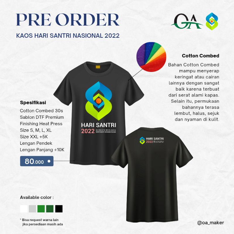 Jual KAOS HARI SANTRI NASIONAL 2022 | KAOS SANTRI | KAOS SATUAN | KAOS ... Jual KAOS HARI SANTRI NASIONAL 2022 | KAOS SANTRI | KAOS SATUAN | KAOS ...