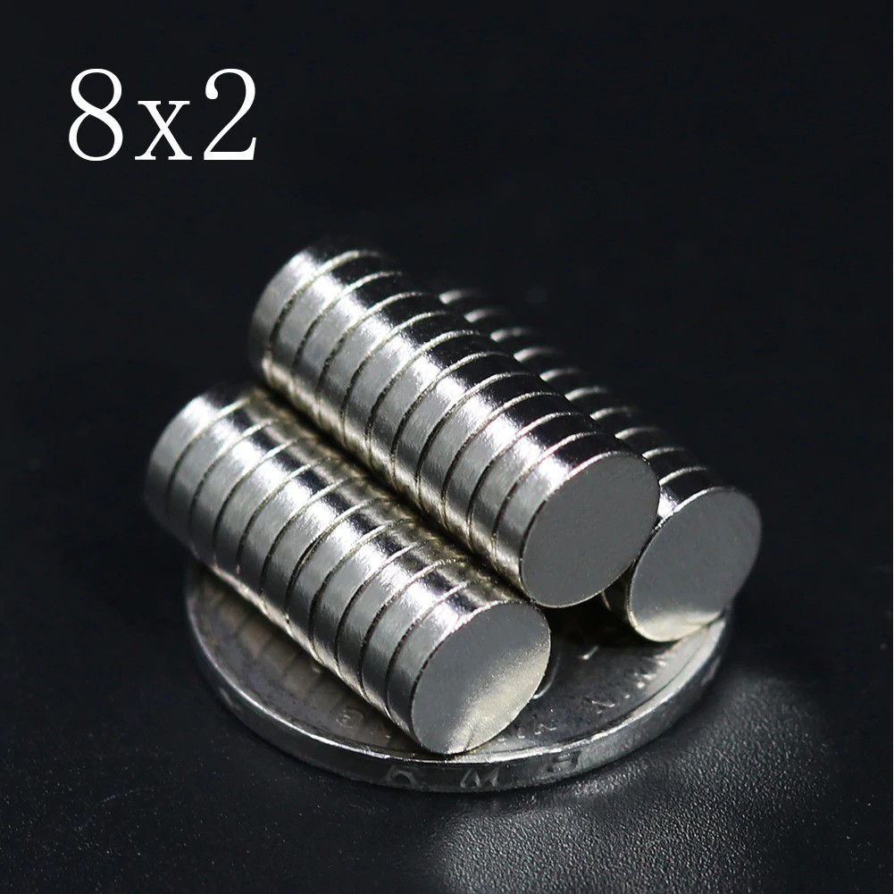 Magnet Super Neodymium Model Koin Bulat 8x2 mm (Dilapisi Nickel ...