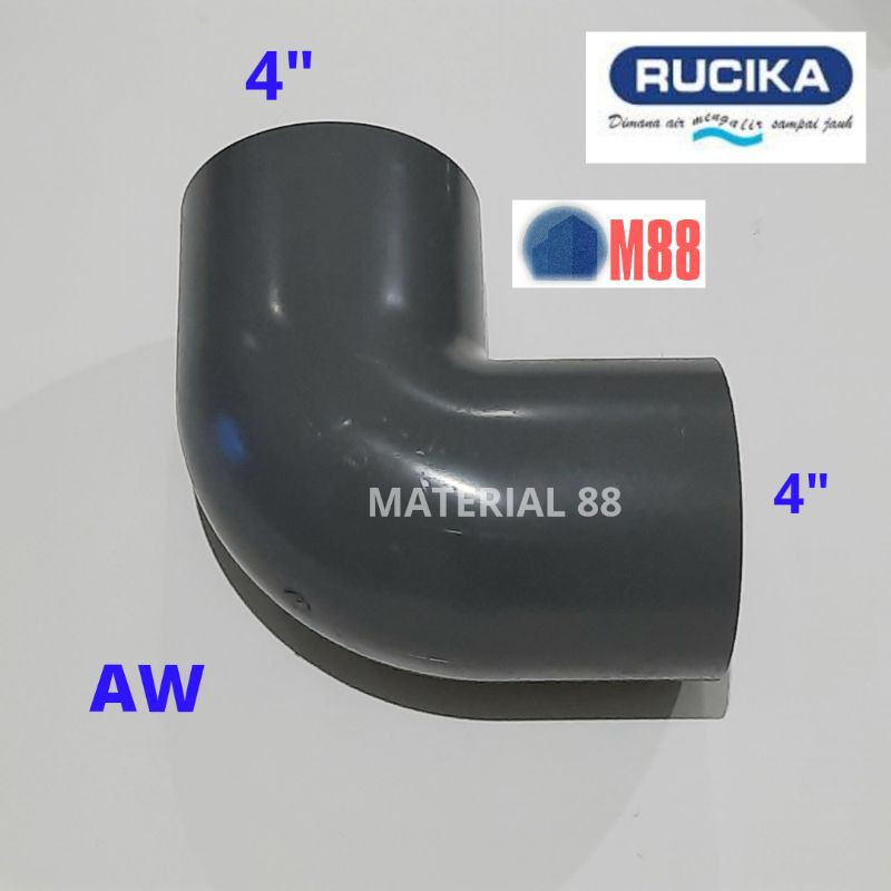 Jual Keni 4 inch RUCIKA AW - Elbow 90 Derajat Knee Knie L Pipa PVC | Shopee Indonesia