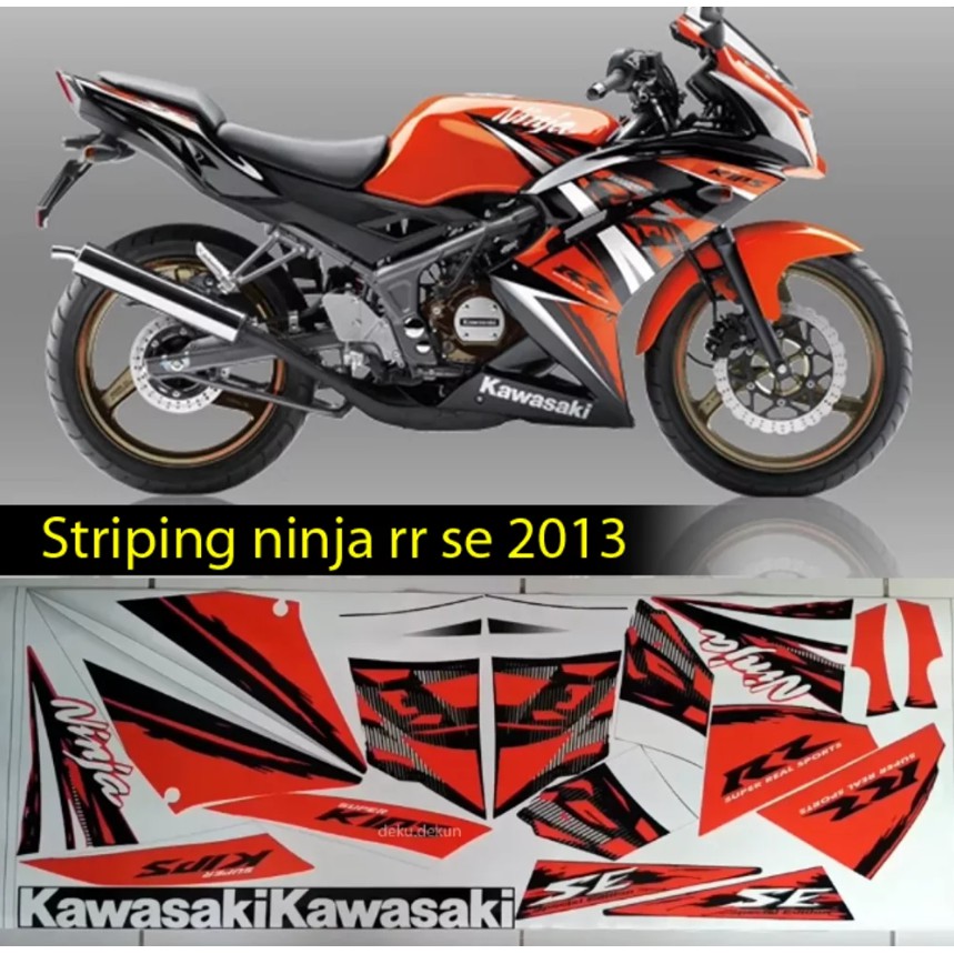 Jual Stiker Striping Kawasaki Ninja RR SE 2013 Orange Printing Laminasi ...