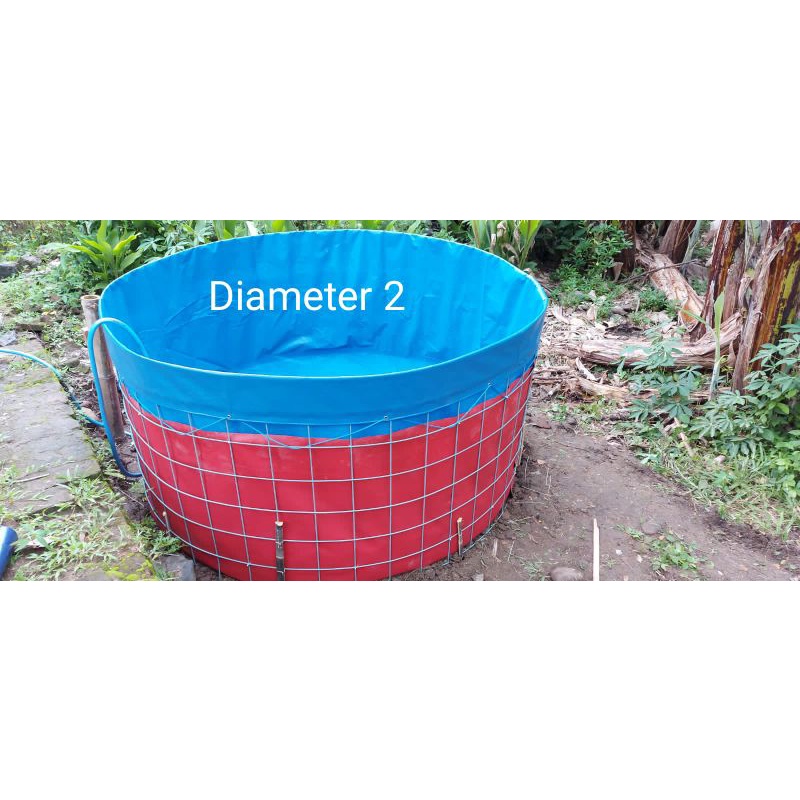 Jual Terpal kolam/kolam terpal bioflok diameter 2 full set | Shopee ...